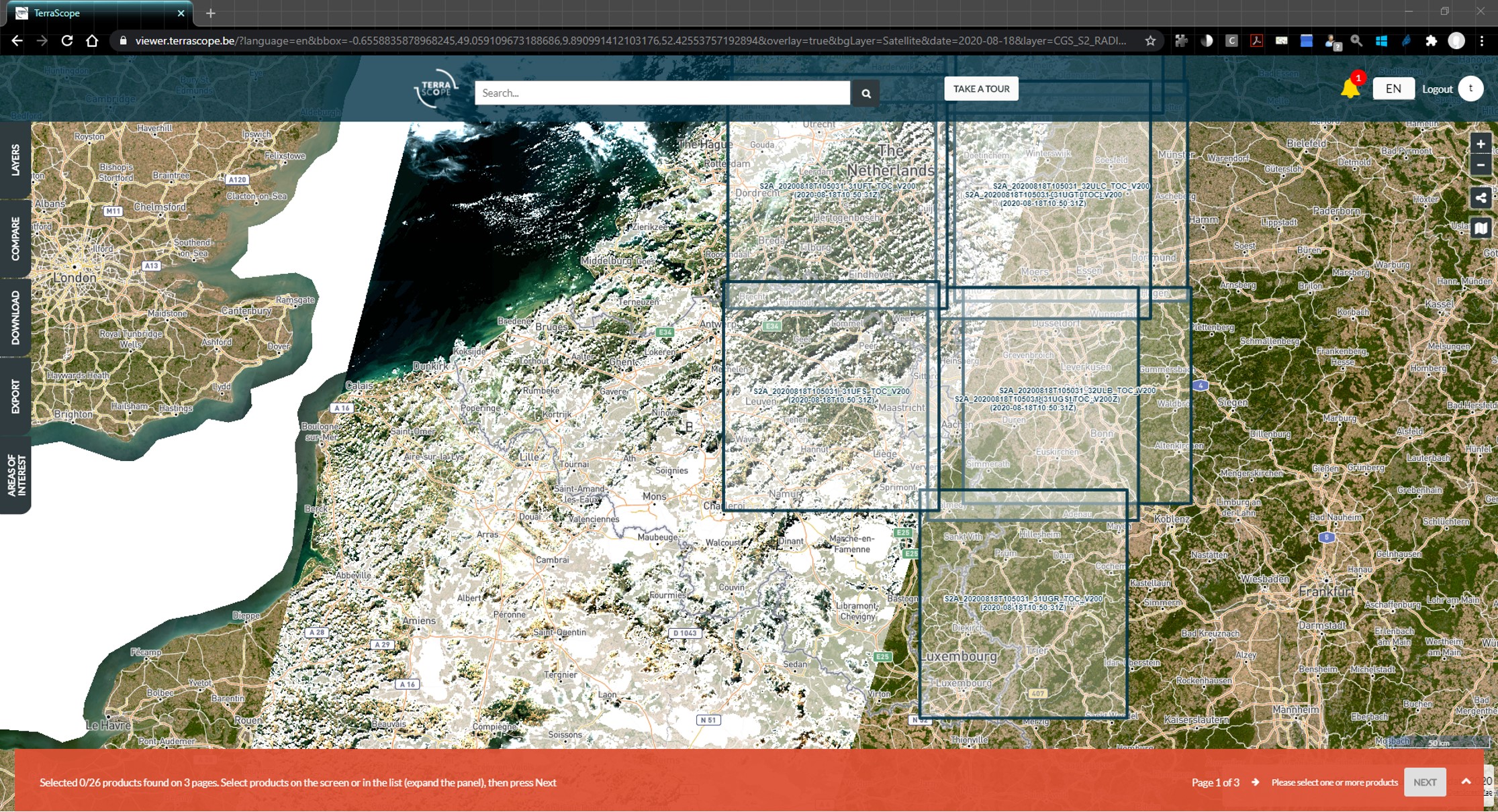 Accessing EO Data Using Terrascope Platform
