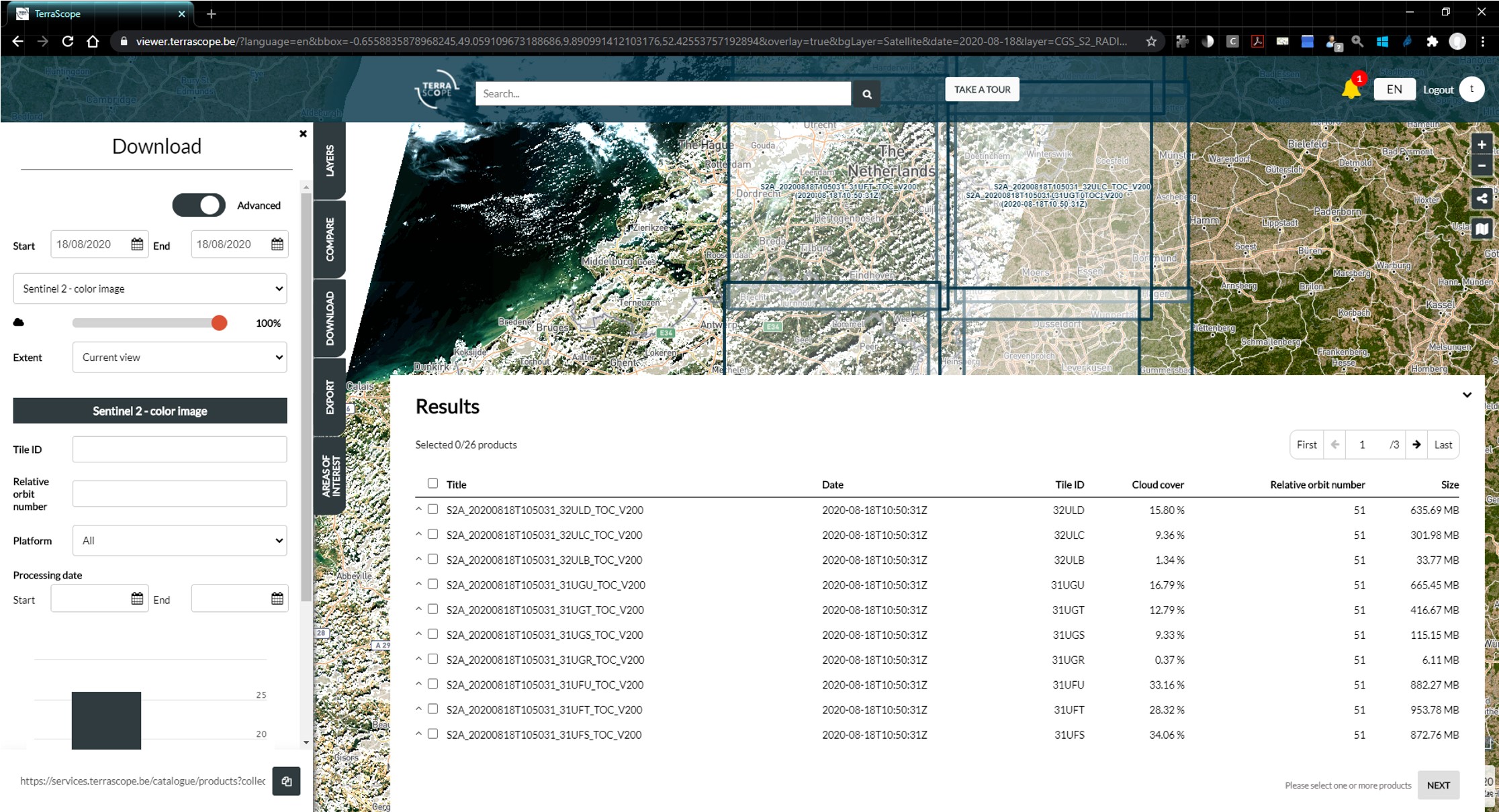 Accessing EO Data Using Terrascope Platform